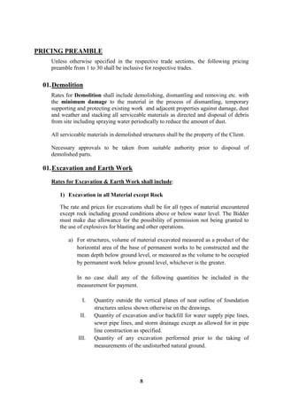 General notes to building schedule of rates | PDF
