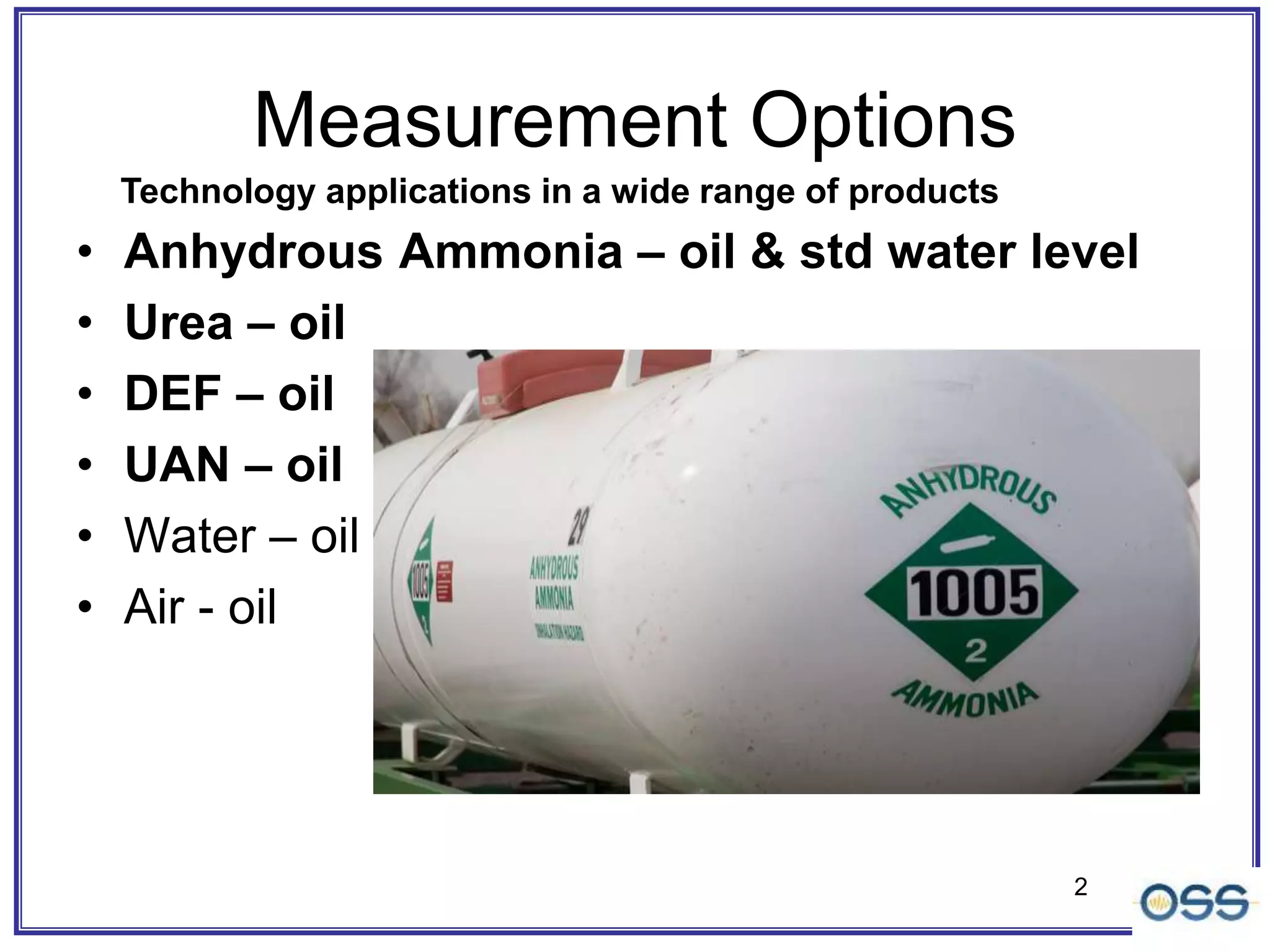 Anhydrous Ammonia Measurement for oil and water | PPTX
