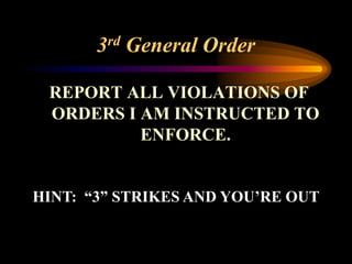 General Orders Of The Sentry | PDF