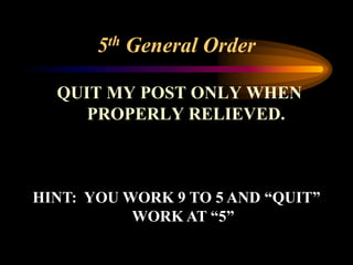 General Orders Of The Sentry | PDF