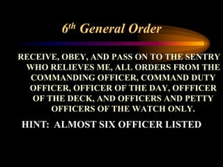 General Orders Of The Sentry | PDF