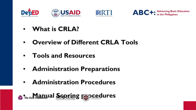 General Overview of CRLA.pptx | Educational Assessment | Education
