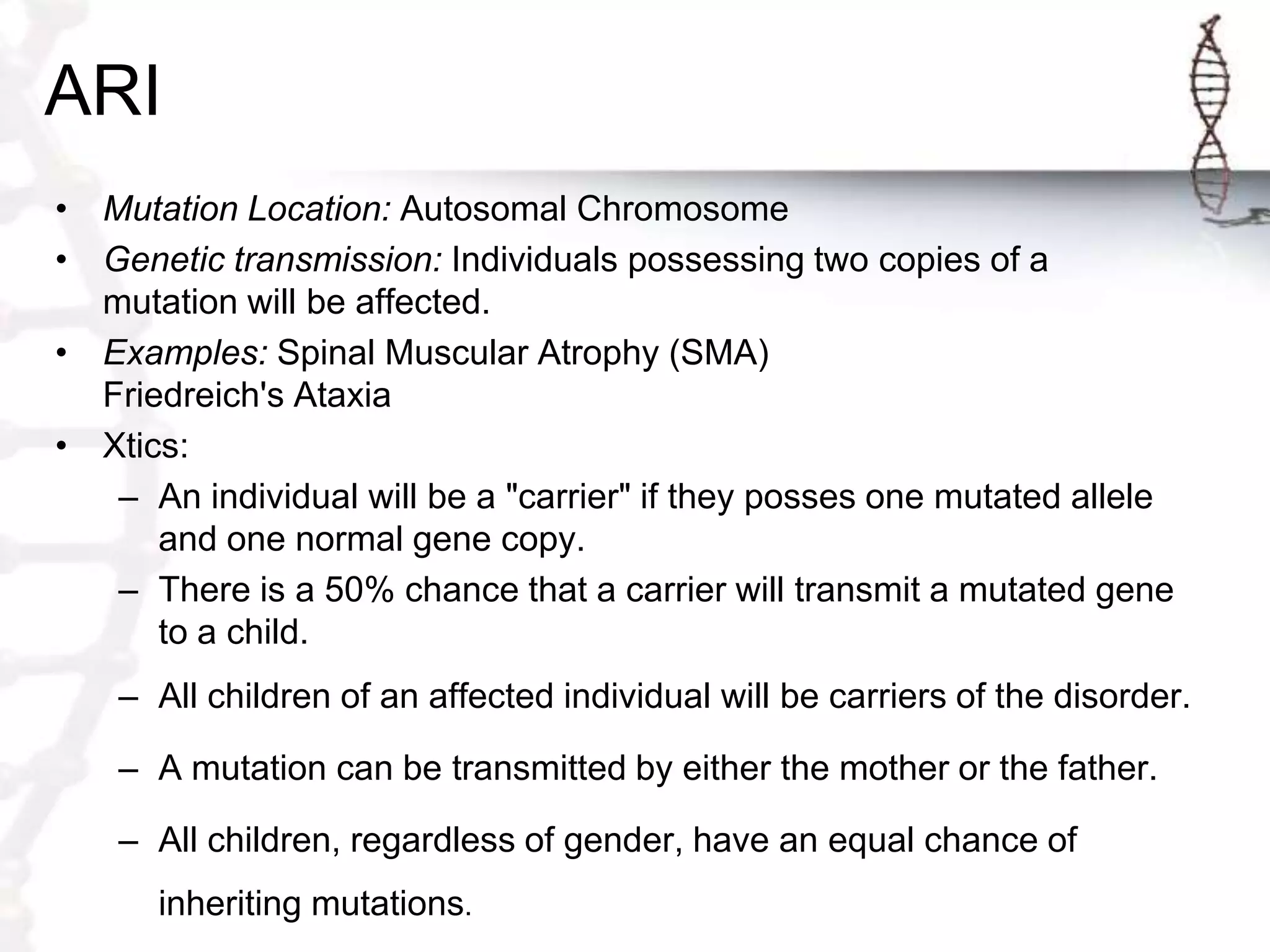 General overview of patterns of transmission of single gene traits | PPTX