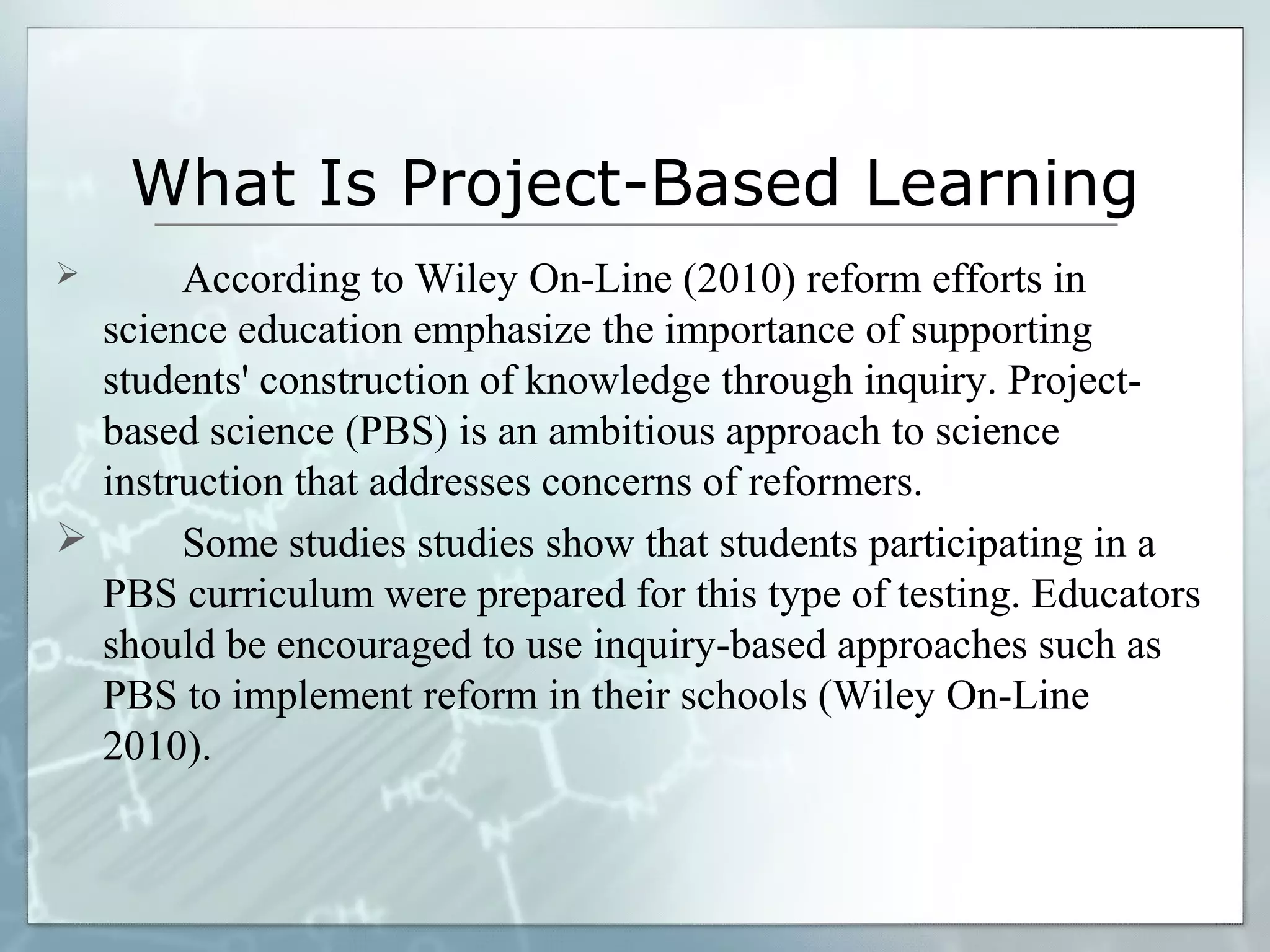General overview of project based learning | PPT