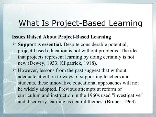 General overview of project based learning | PPT