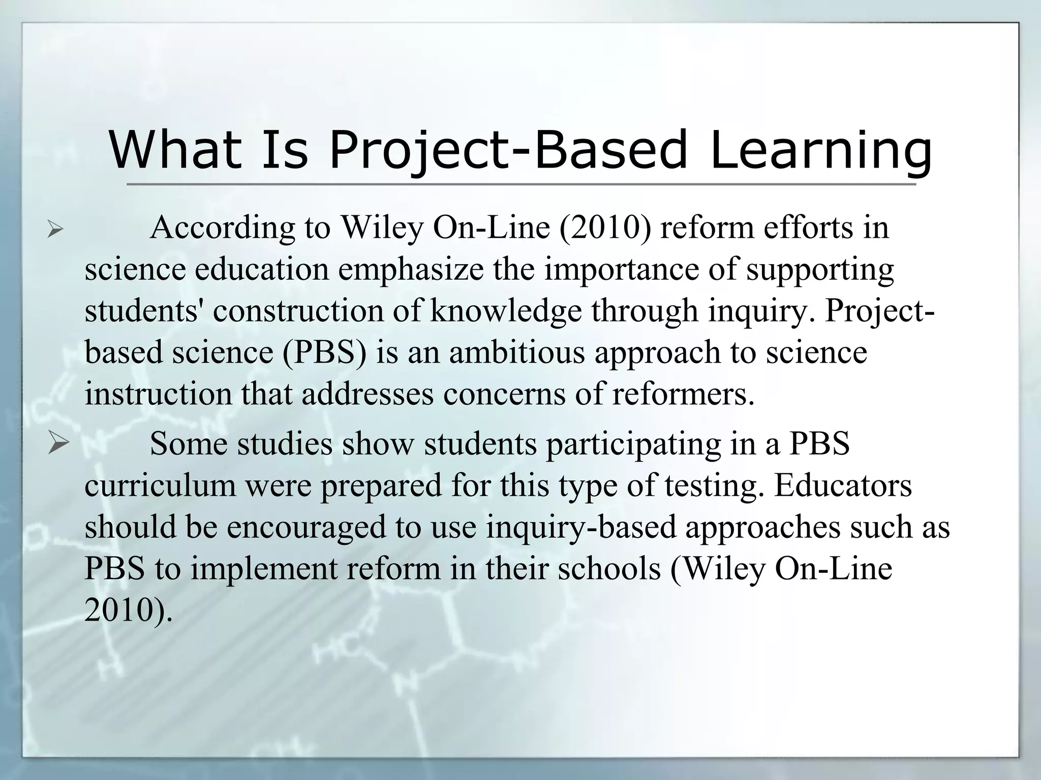 General overview of project based learning ppt final | PDF