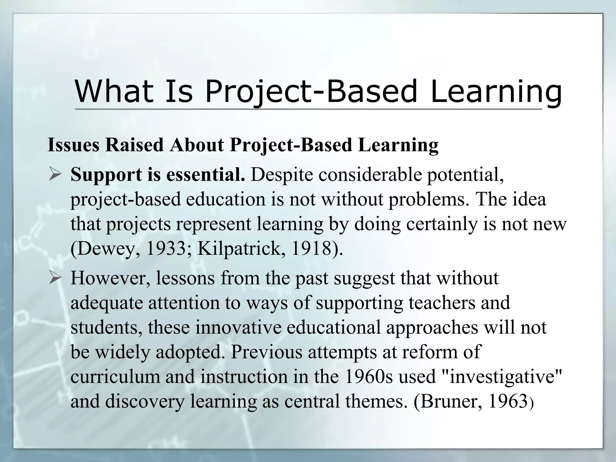 General overview of project based learning ppt final | PDF