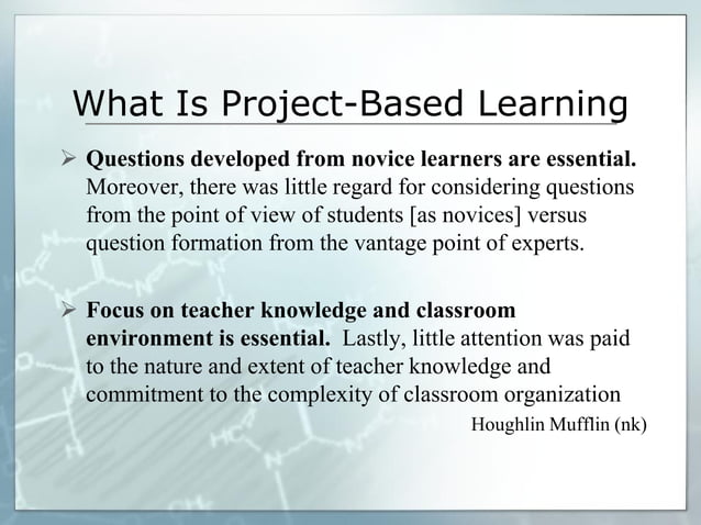 General overview of project based learning ppt final | PPT