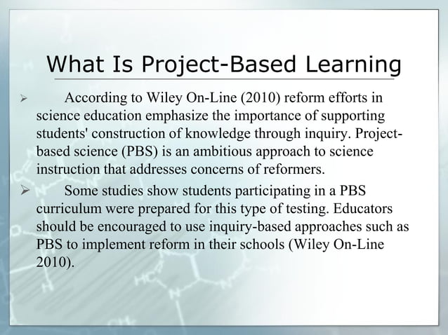 General overview of project based learning ppt final | PPT