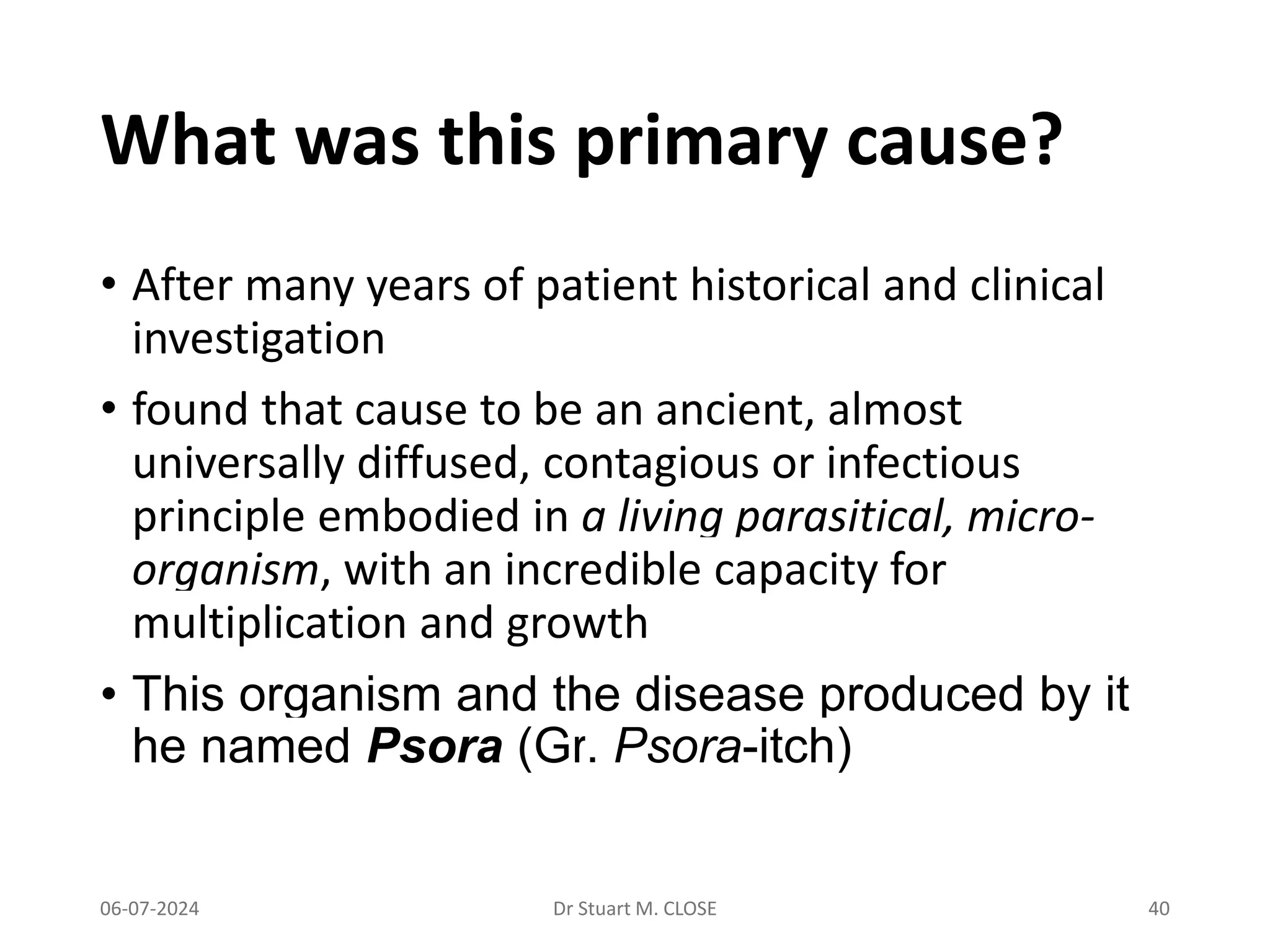 Chapter VIII - General Pathology of Homœopathy: Stuart Close | PPTX