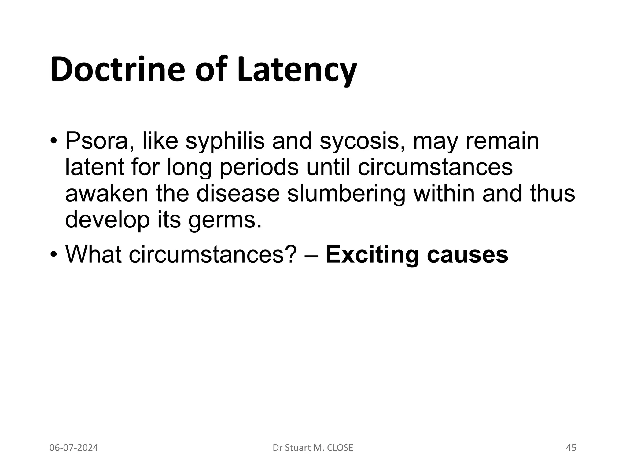 Chapter VIII - General Pathology of Homœopathy: Stuart Close | PPTX
