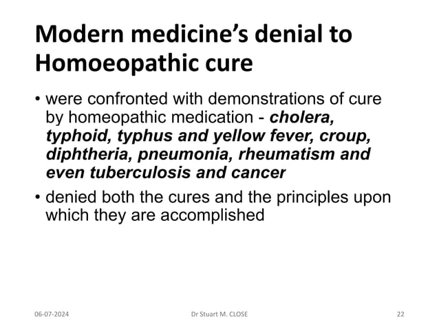 Chapter VIII - General Pathology of Homœopathy: Stuart Close | PPTX