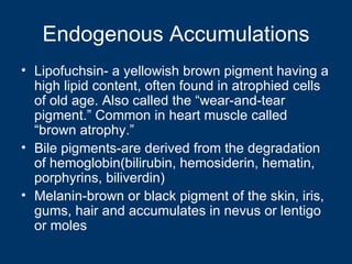 General pathology lecture 2 intracellular accumulations | PPT