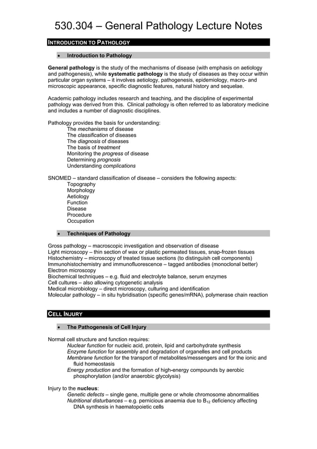 General Pathology Notes.pdf | Diseases and Conditions | Medical Health
