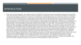 General perception about visually impaired (blind) | PPT