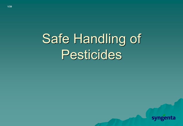 General Pesticide Info- Pesticide Safe use | PPT