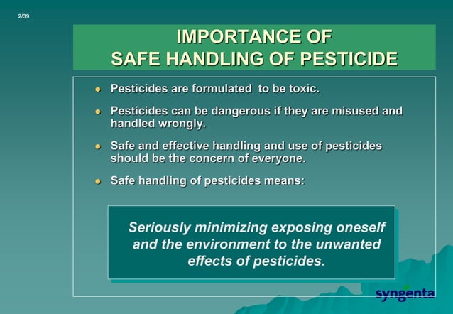 General Pesticide Info- Pesticide Safe use | PPT