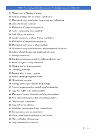 Pharmacology Question Bank for II MBBS: Essential Concepts and Practice ...