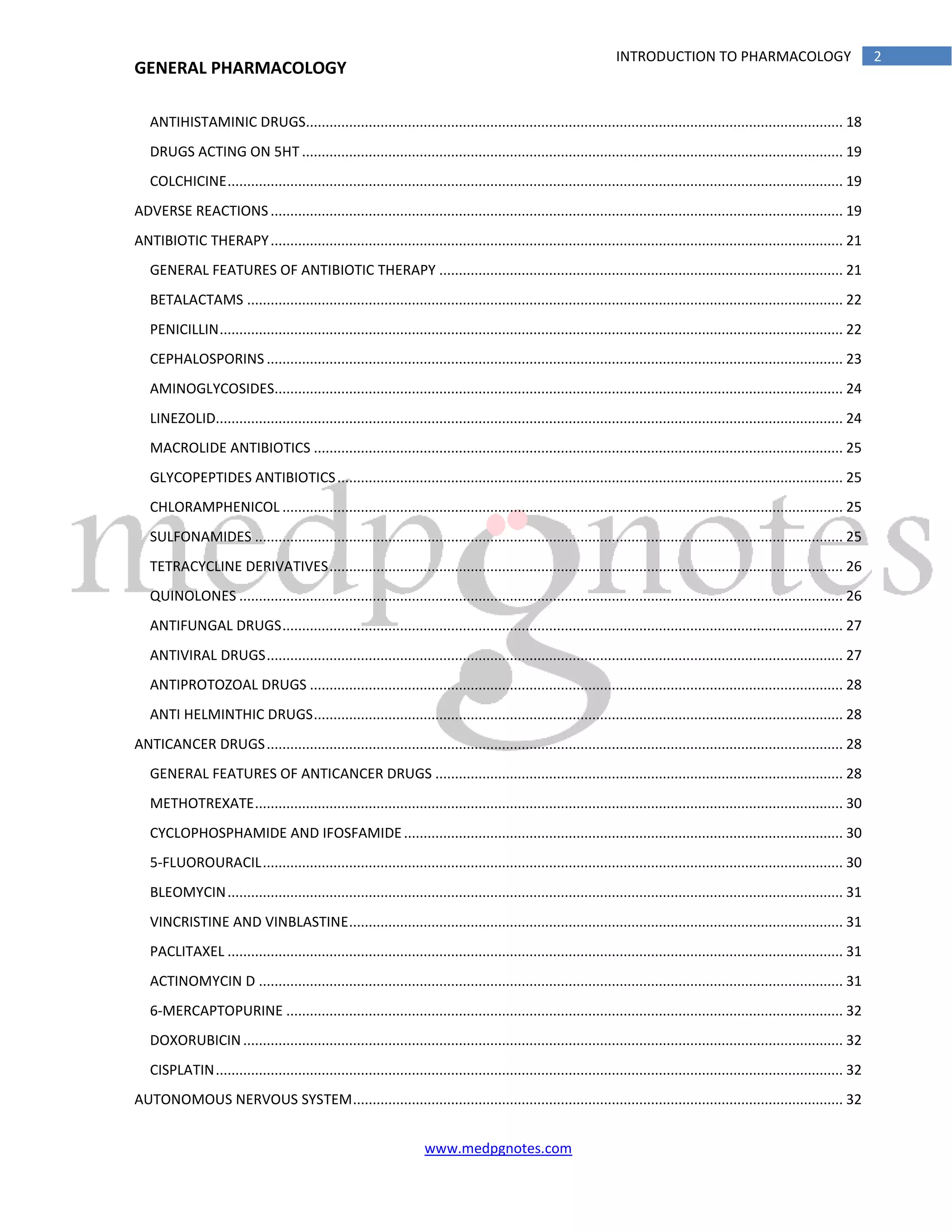 General pharmacology sample | PDF