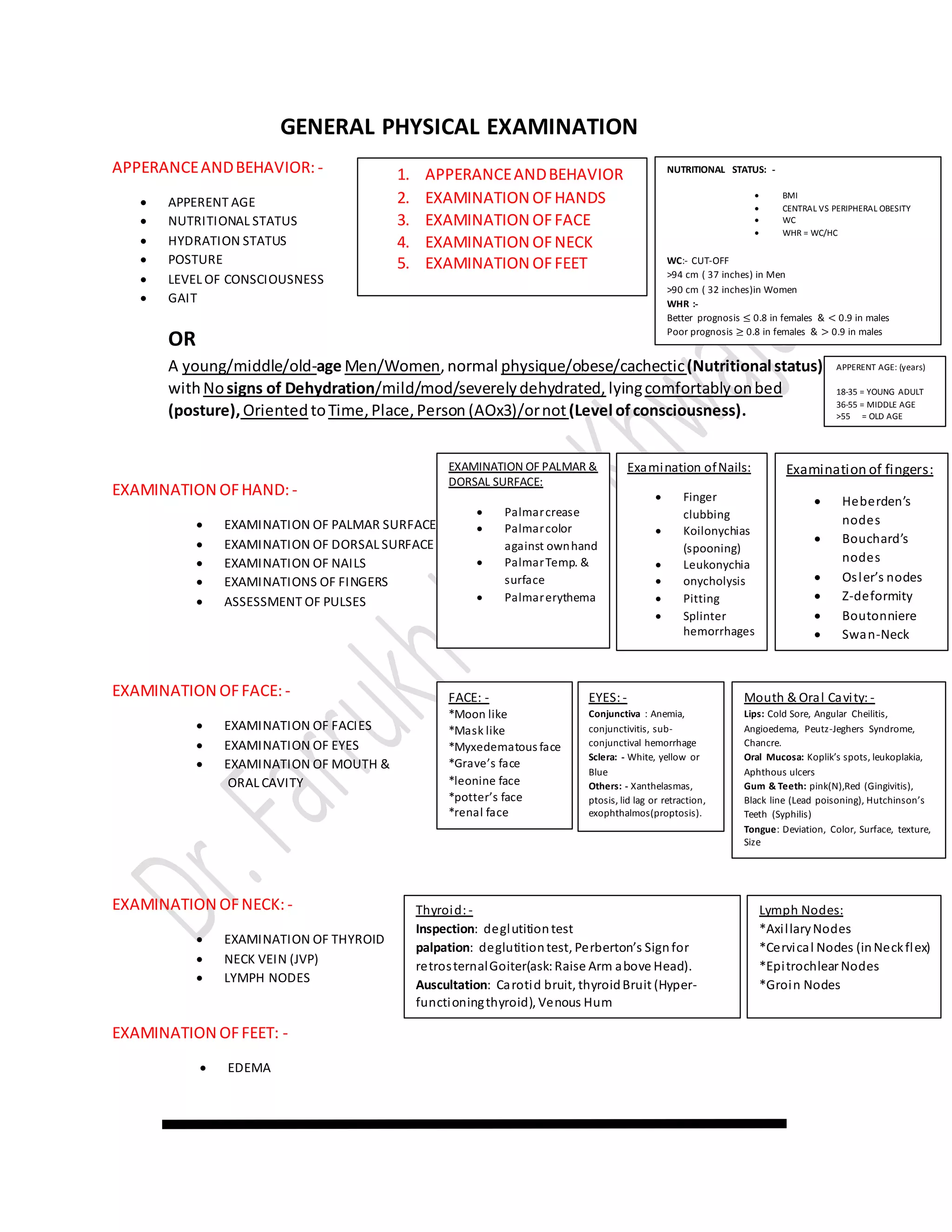 General physical examination (Simple one page) | DOCX