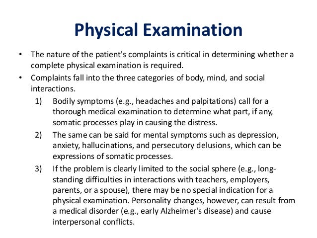 General physical examination in psyhiatry