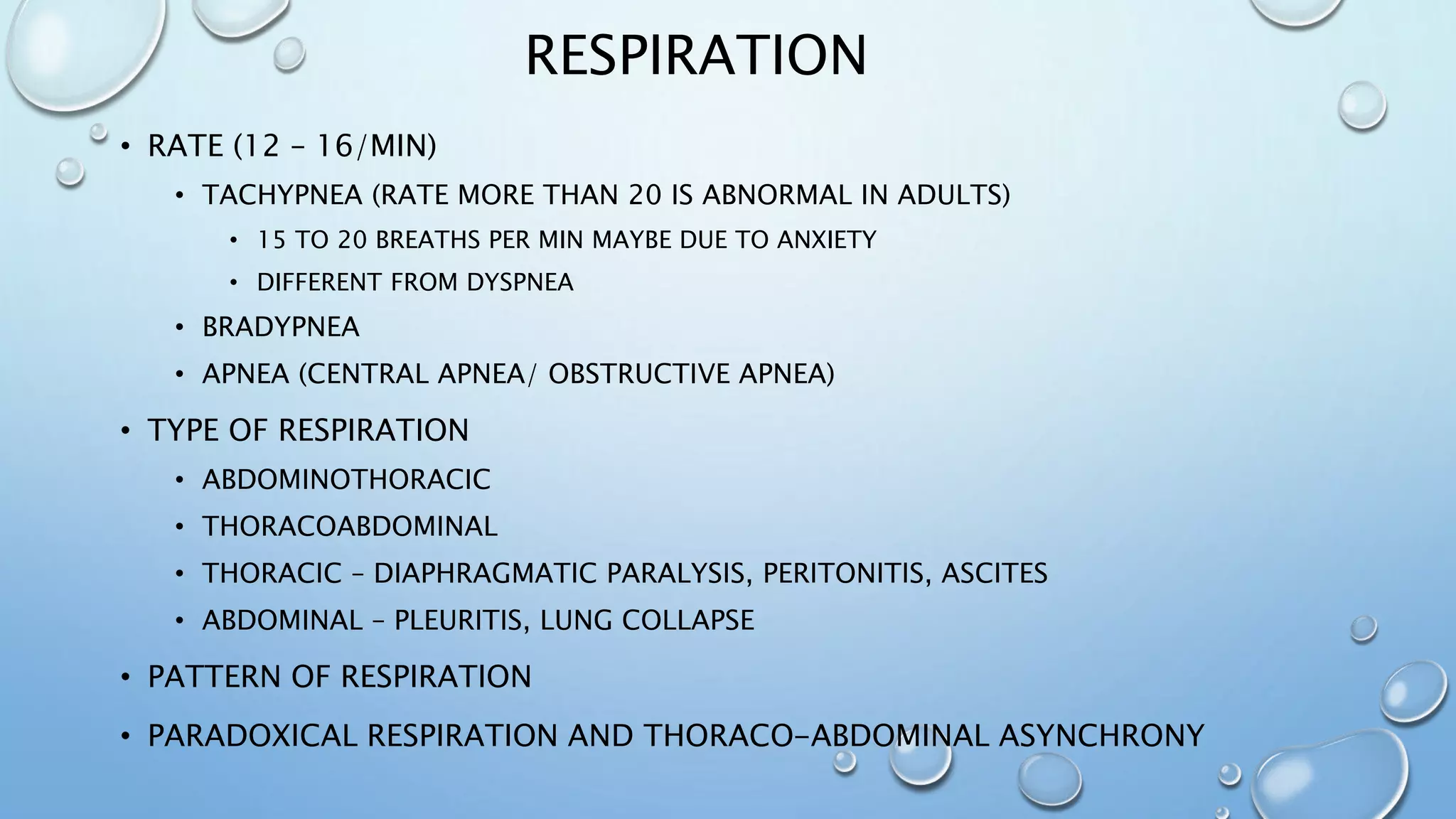 General physical examination of the respiratory system | PPTX