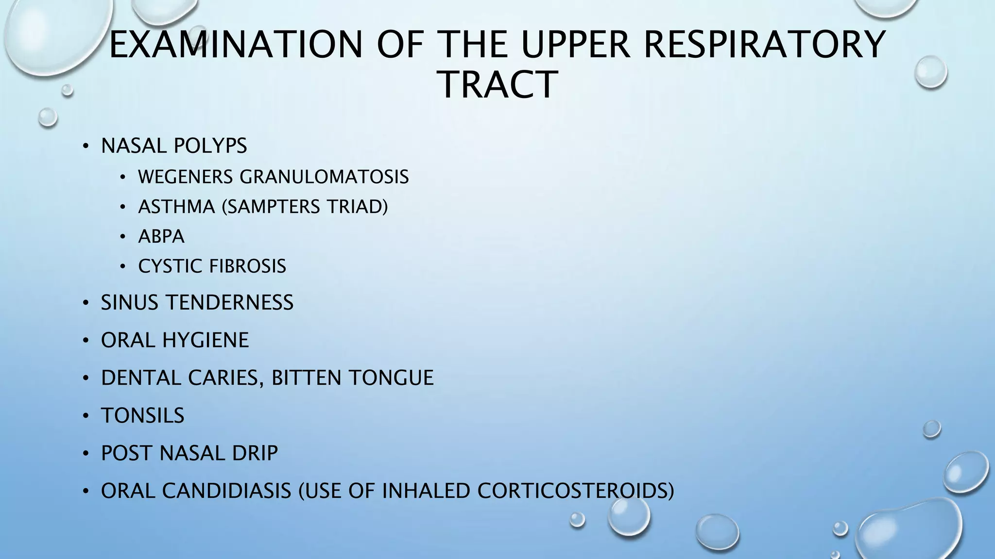 General physical examination of the respiratory system | PPTX