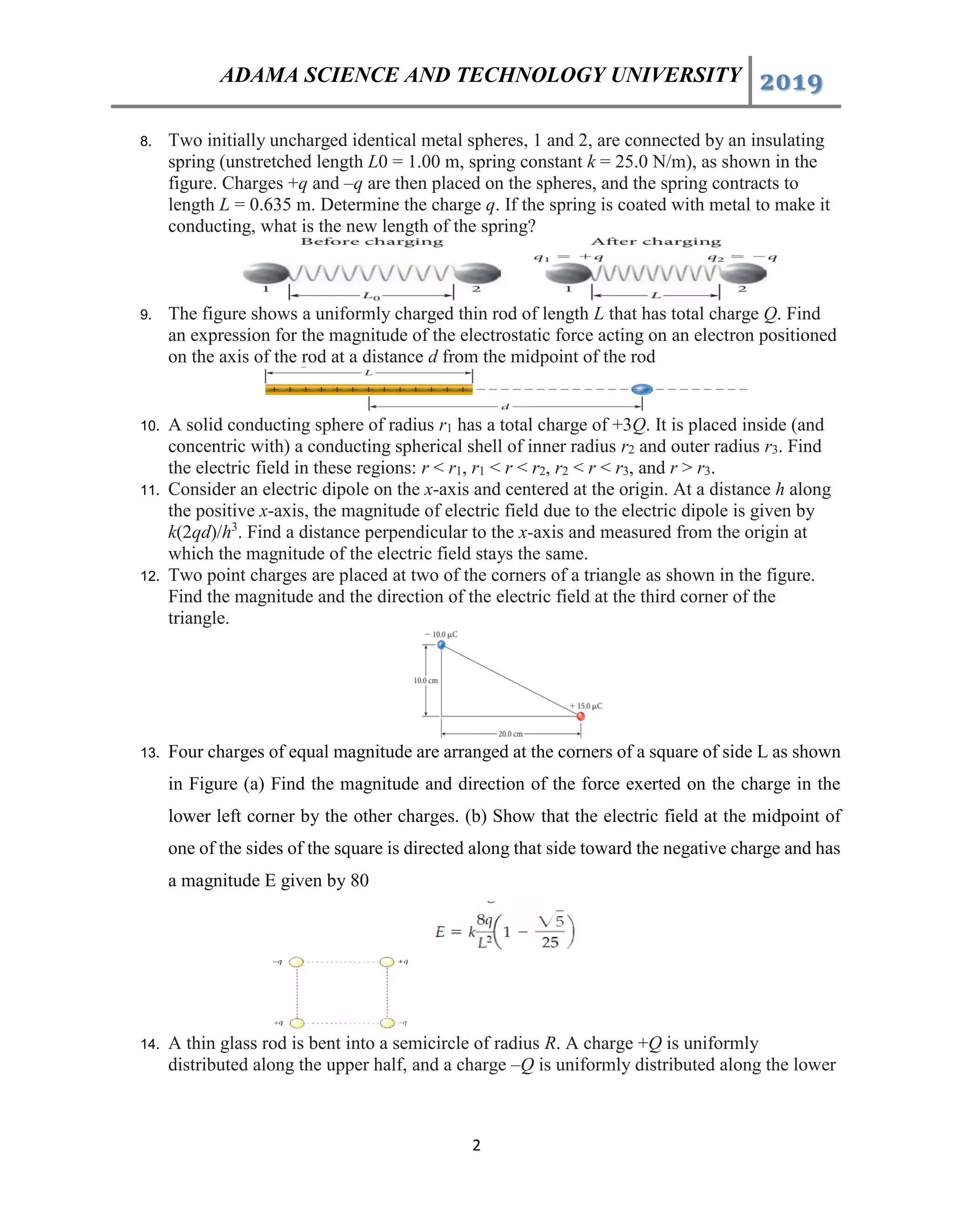 General physics ii worksheet i | PDF