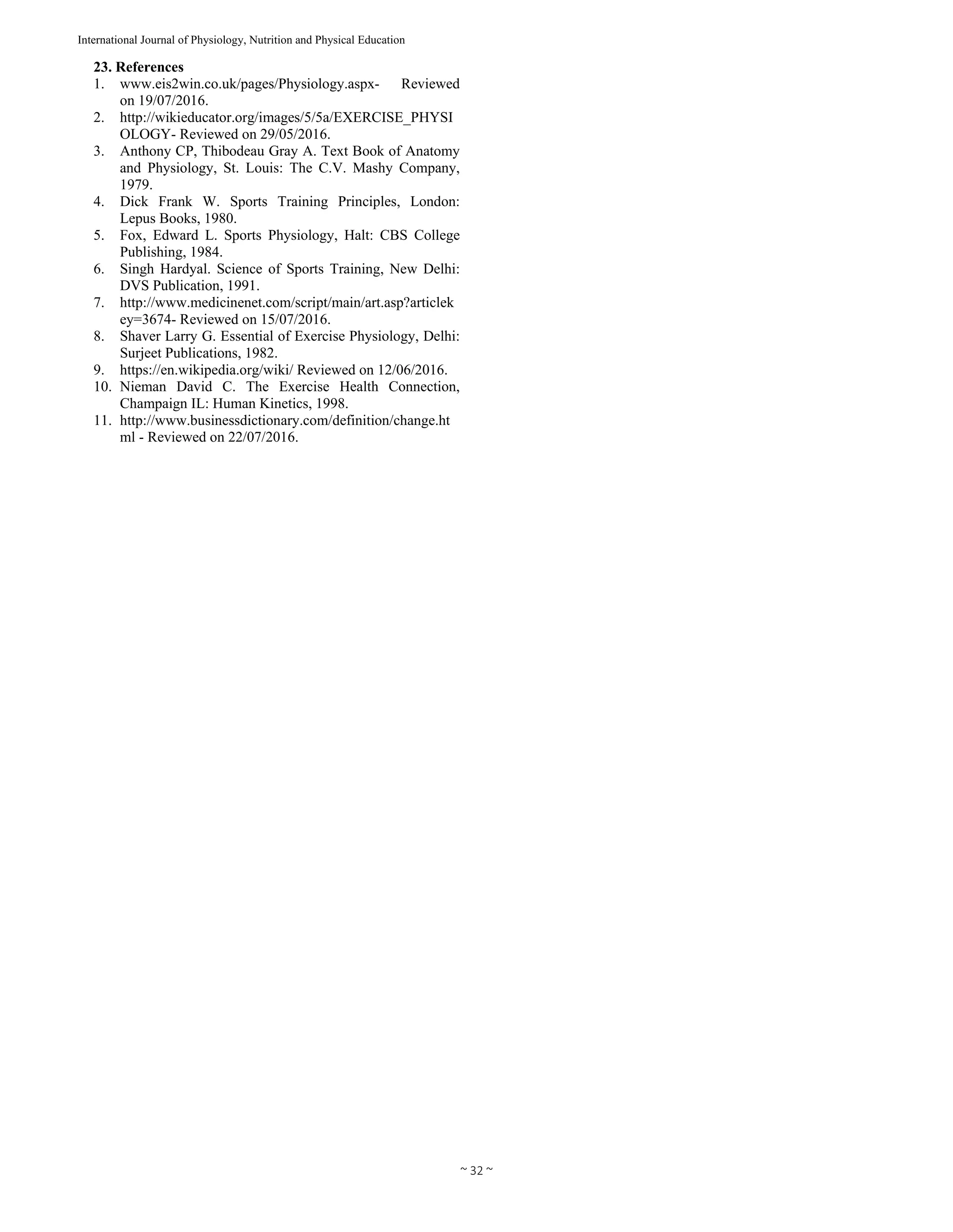 General physiological concepts in physical education and sports. | PDF