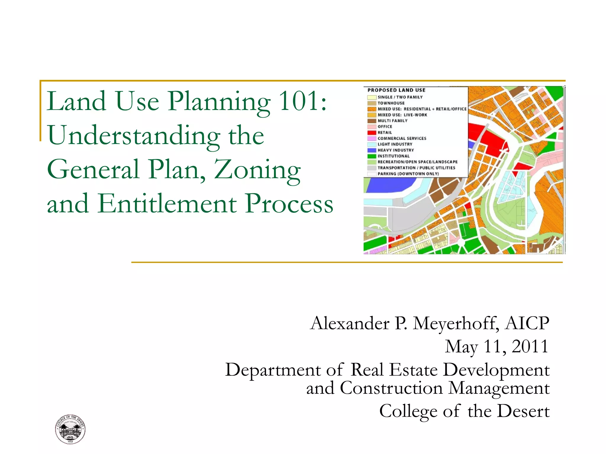 General Plan, Zoning And Entitlements | PPT
