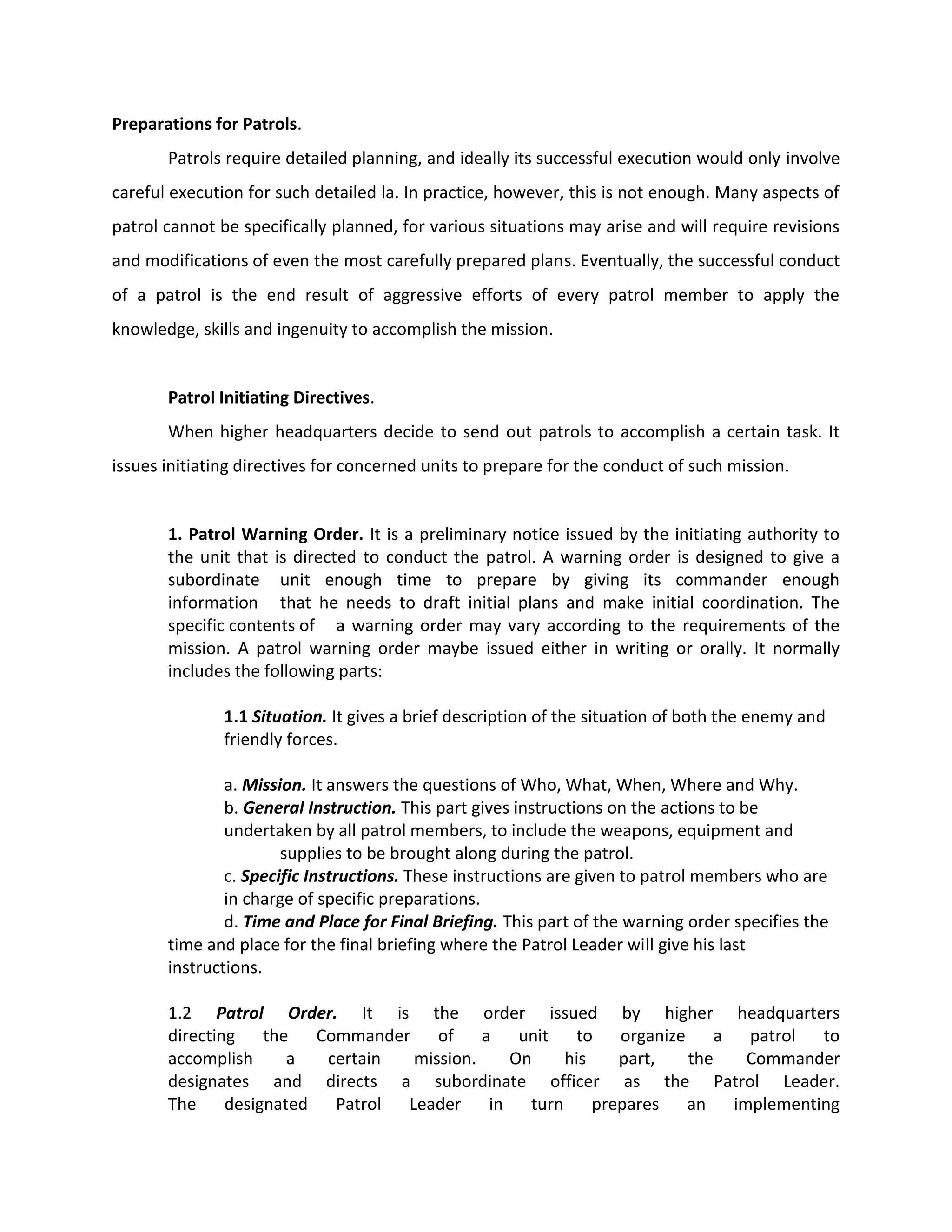 General police operations | DOCX