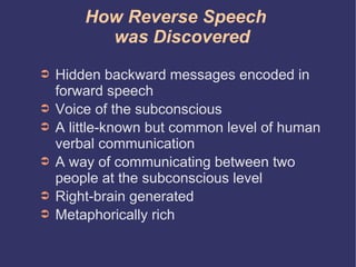 "The Voice of the Subconscious: Reverse Speech" | PDF | Technology ...