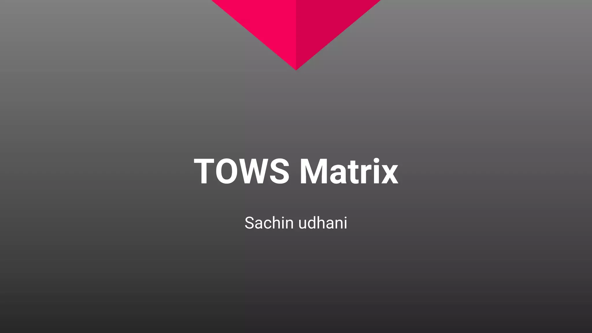 Strategic Management- TOWS Matrix | PPTX