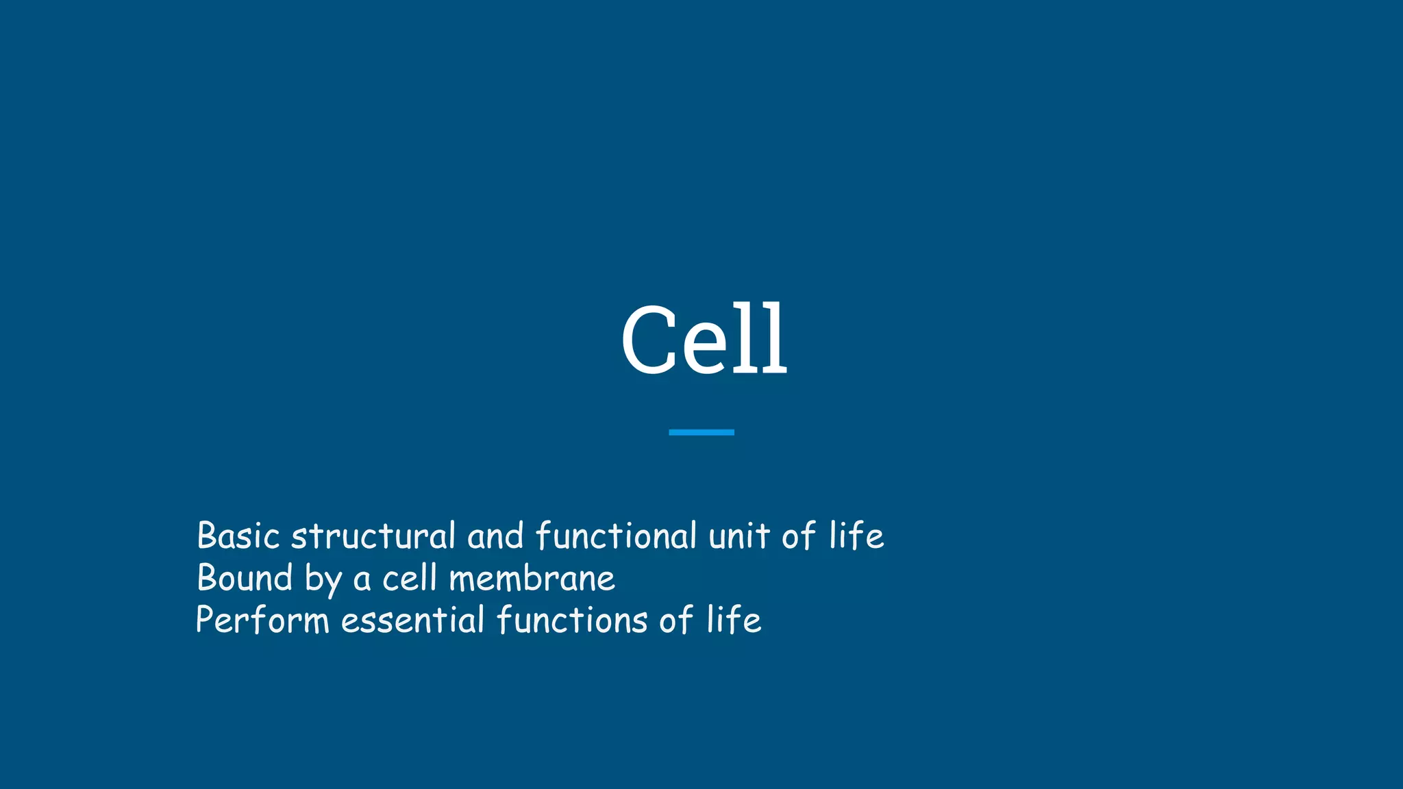 cell as a basic unit of life | PPTX