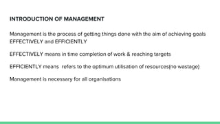 Introduction to management II definition II levels of management | PPT
