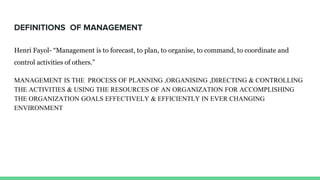 Introduction to management II definition II levels of management | PPTX