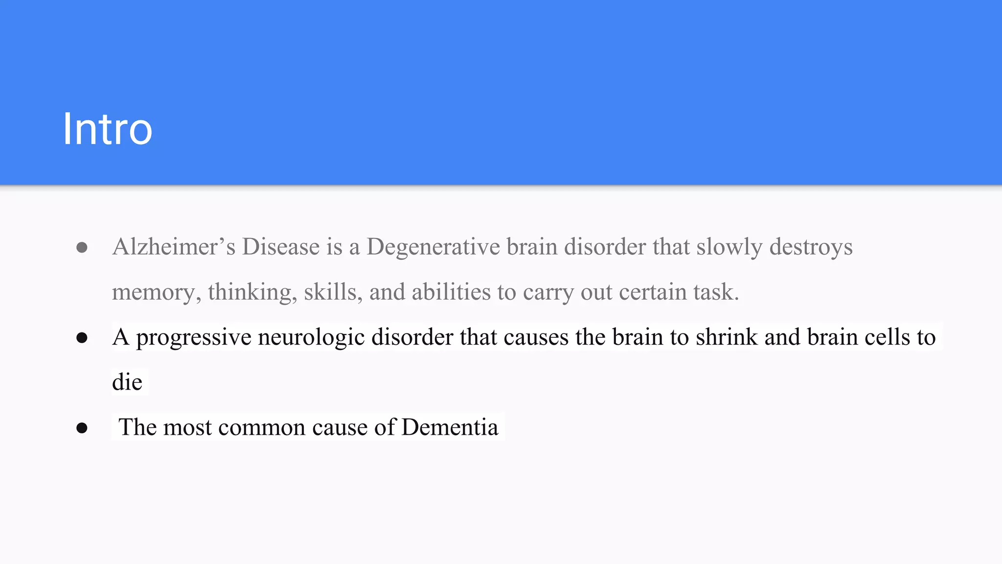 Alzheimer's Presentation | PPTX