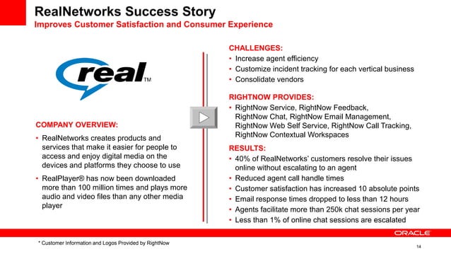 Oracle & RightNow - General Presentation | PPT