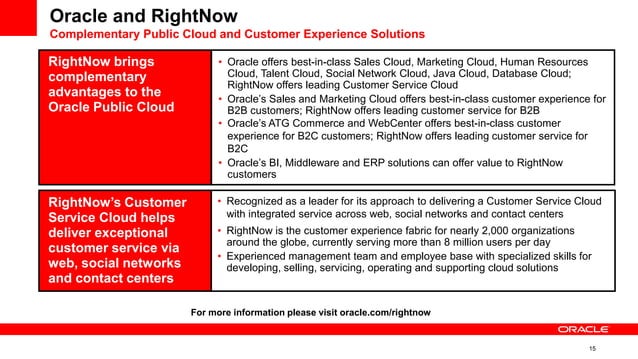 Oracle & RightNow - General Presentation | PPT