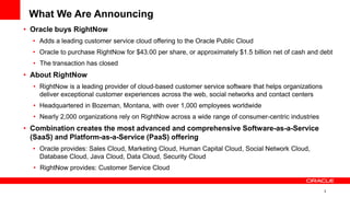 Oracle & RightNow - General Presentation | PPT