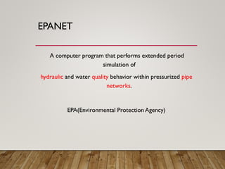 General presentation EPANET tutoriasls one | PDF