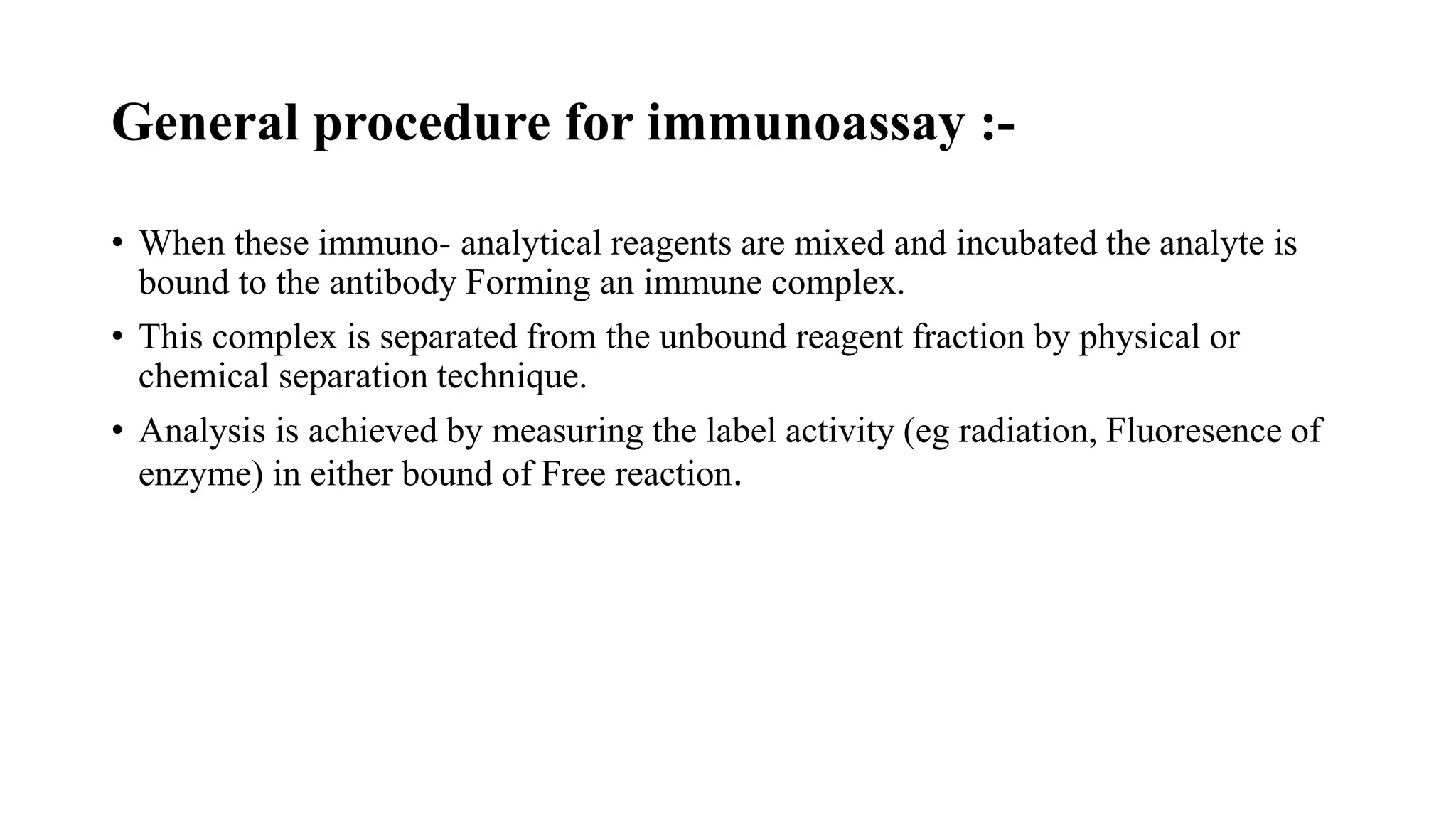 General principle of immunoassay Theoretical basis and optimization of ...