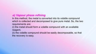 General principles and processes of isolation of elements | PPTX