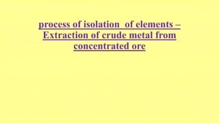General principles and process of isolation of elements (STD 12 SCIENCE ...