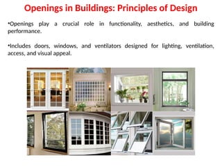 General principles for openings in buildings - Ispection - Construction ...