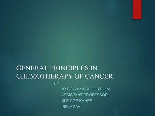General principles in chemotherapy of cancer | PPTX | Cancer | Diseases ...