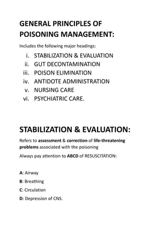 General principles involved in management of poisoning (Part 1) | PPT