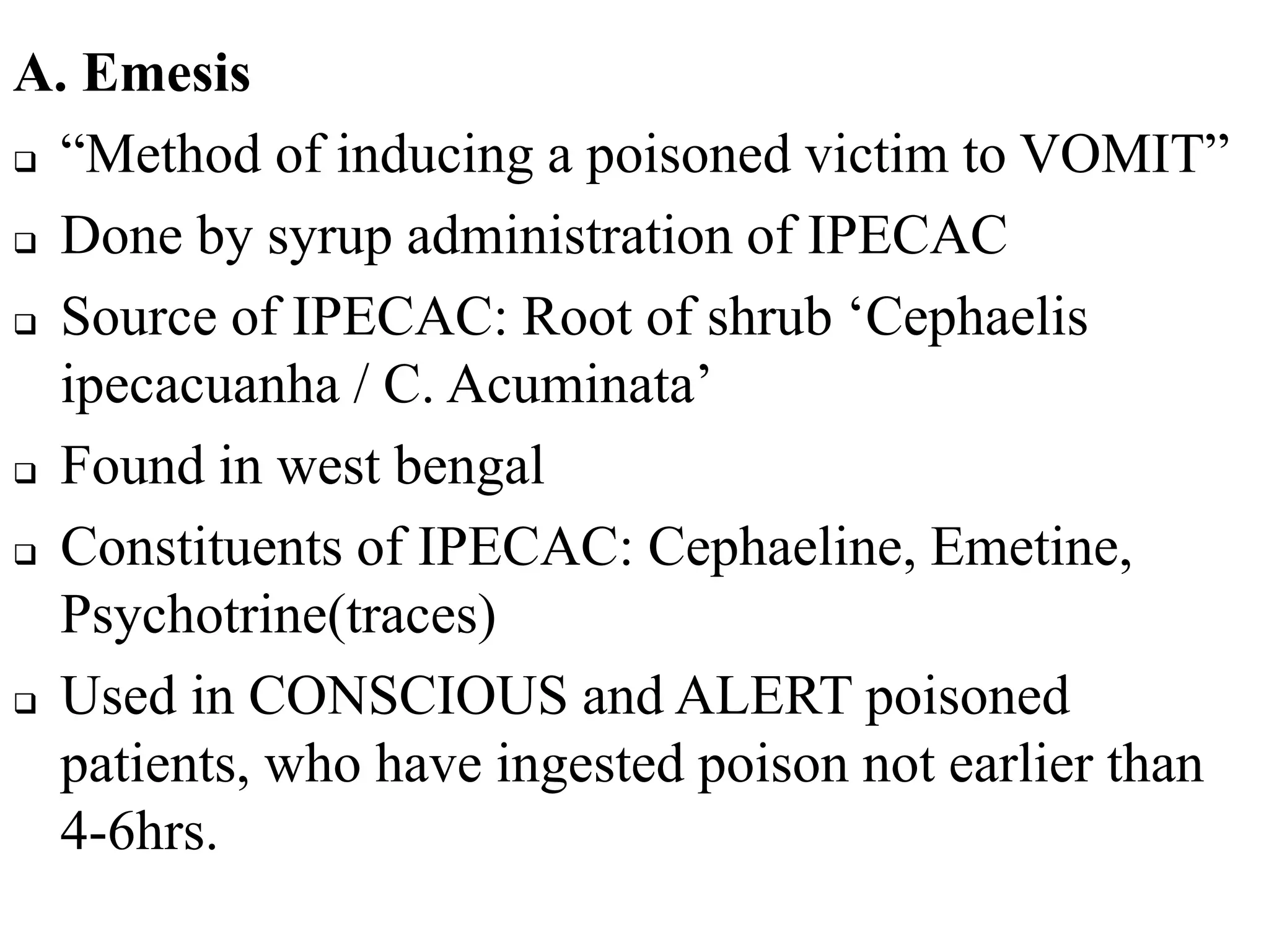 Clinical Toxicology - General principles involved in the management of ...