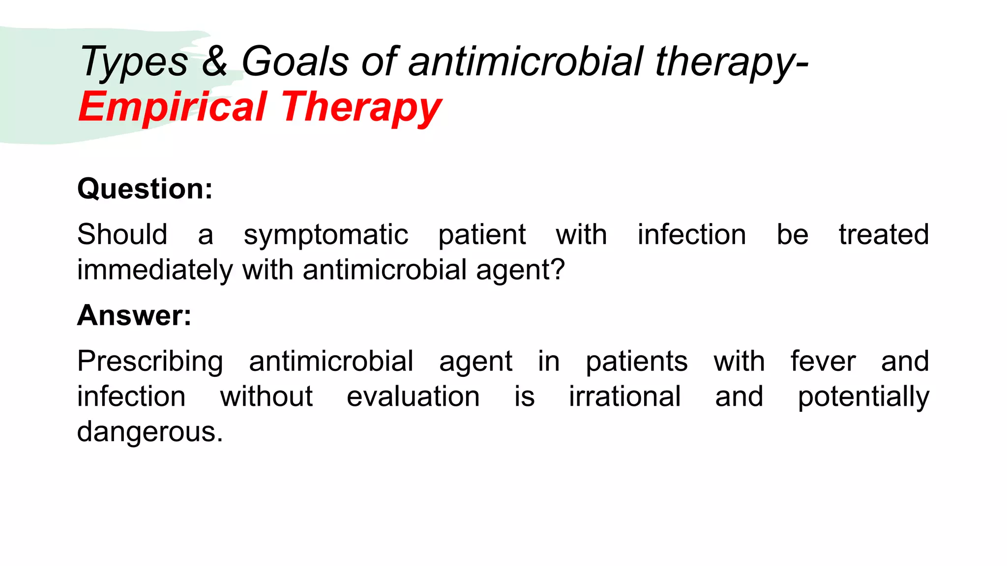 General principles of antimicrobial therapy | PPTX