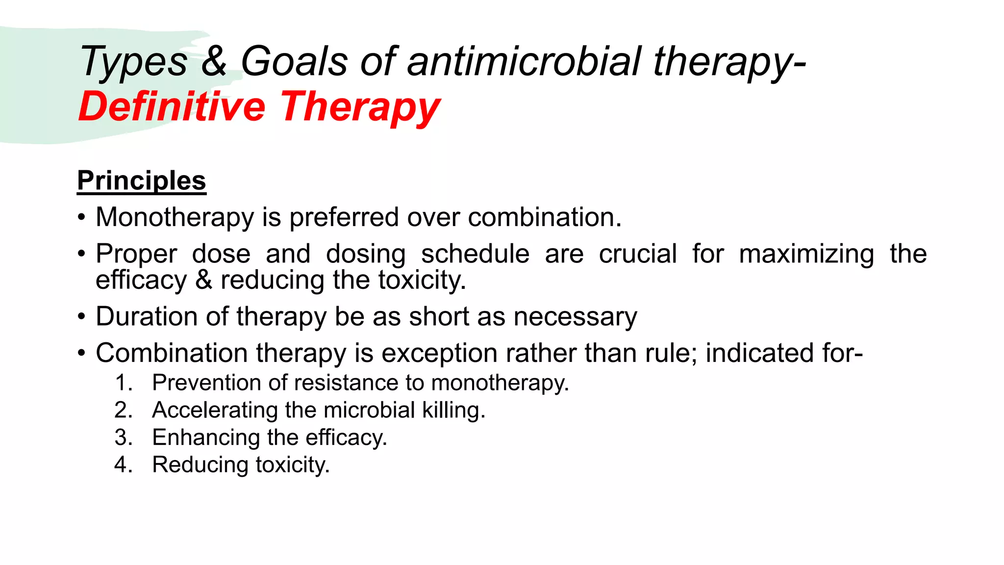 General principles of antimicrobial therapy | PPTX